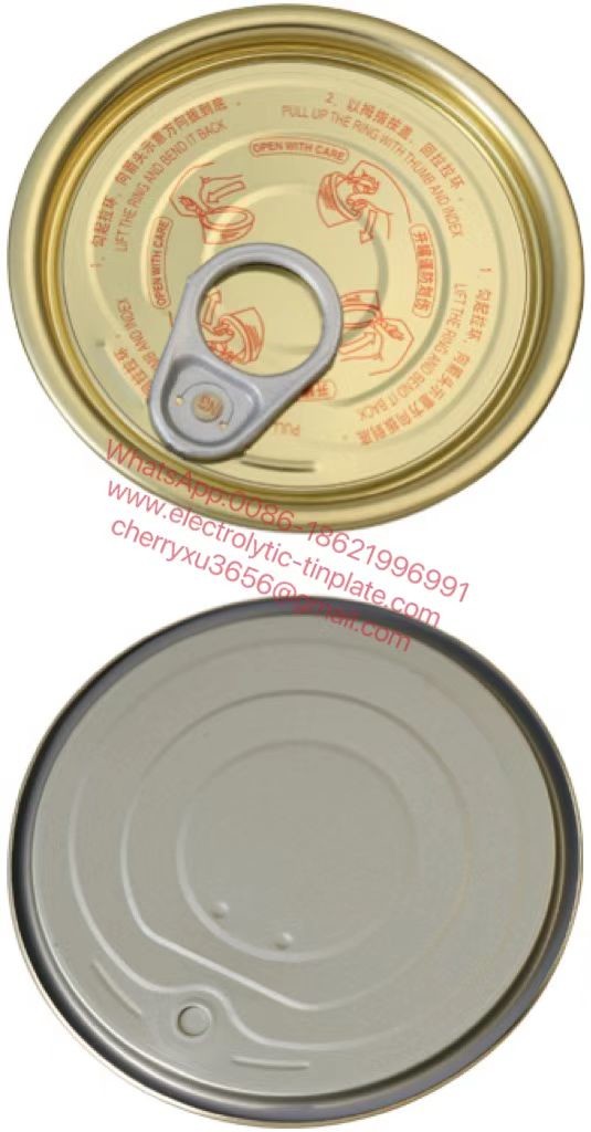 Rust Resistance Tin Metal Lid 99mm Diameter Golden EOE Lid For Food Cans